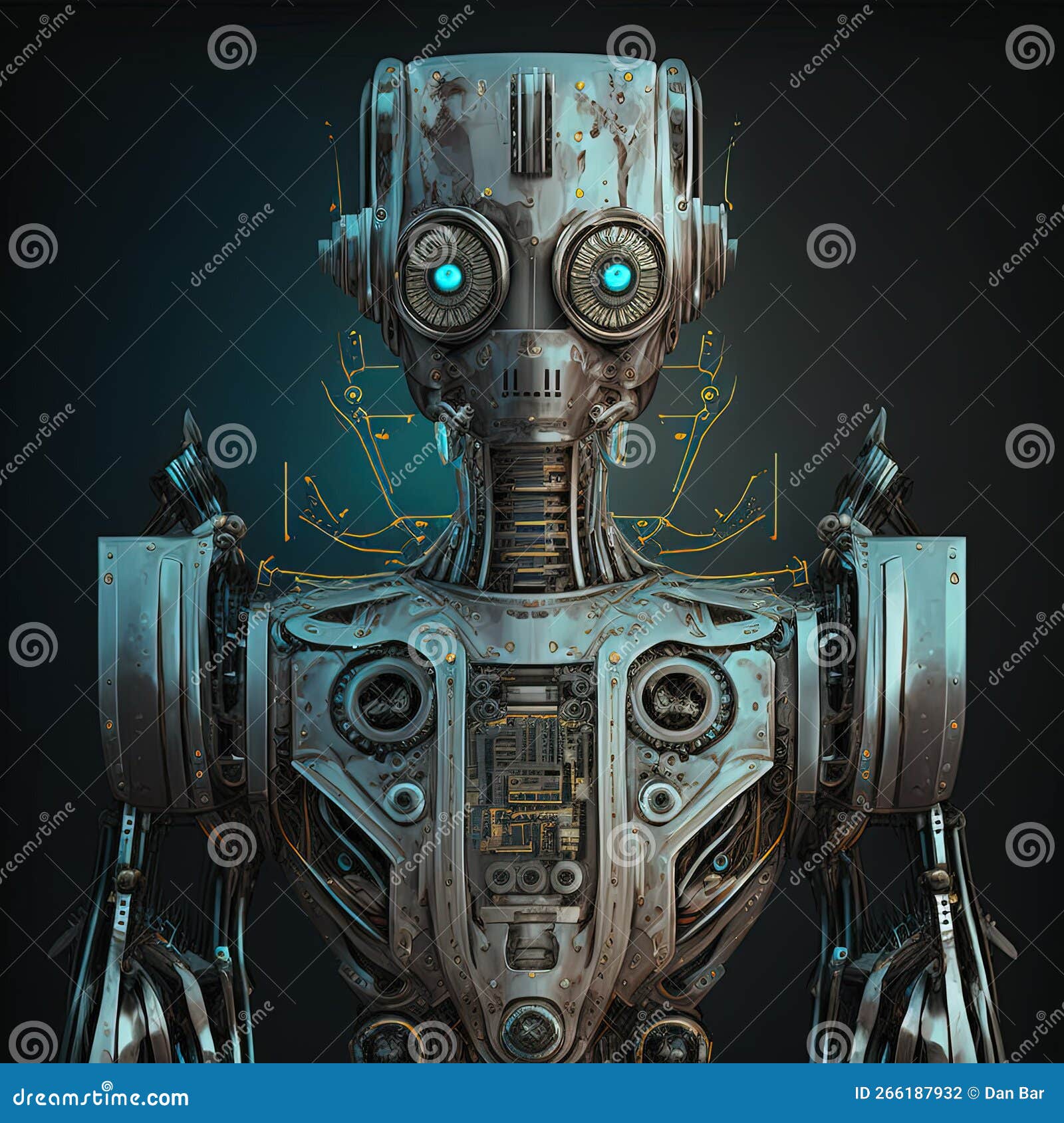 Artificial Intelligence, Advanced Cyborg with Metal Skeleton ...