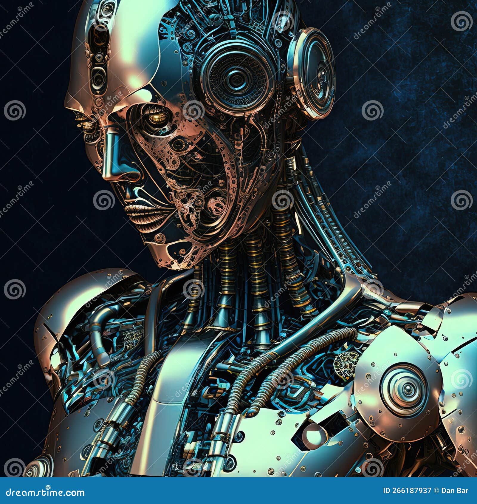 Artificial Intelligence, Advanced Cyborg with Metal Skeleton ...