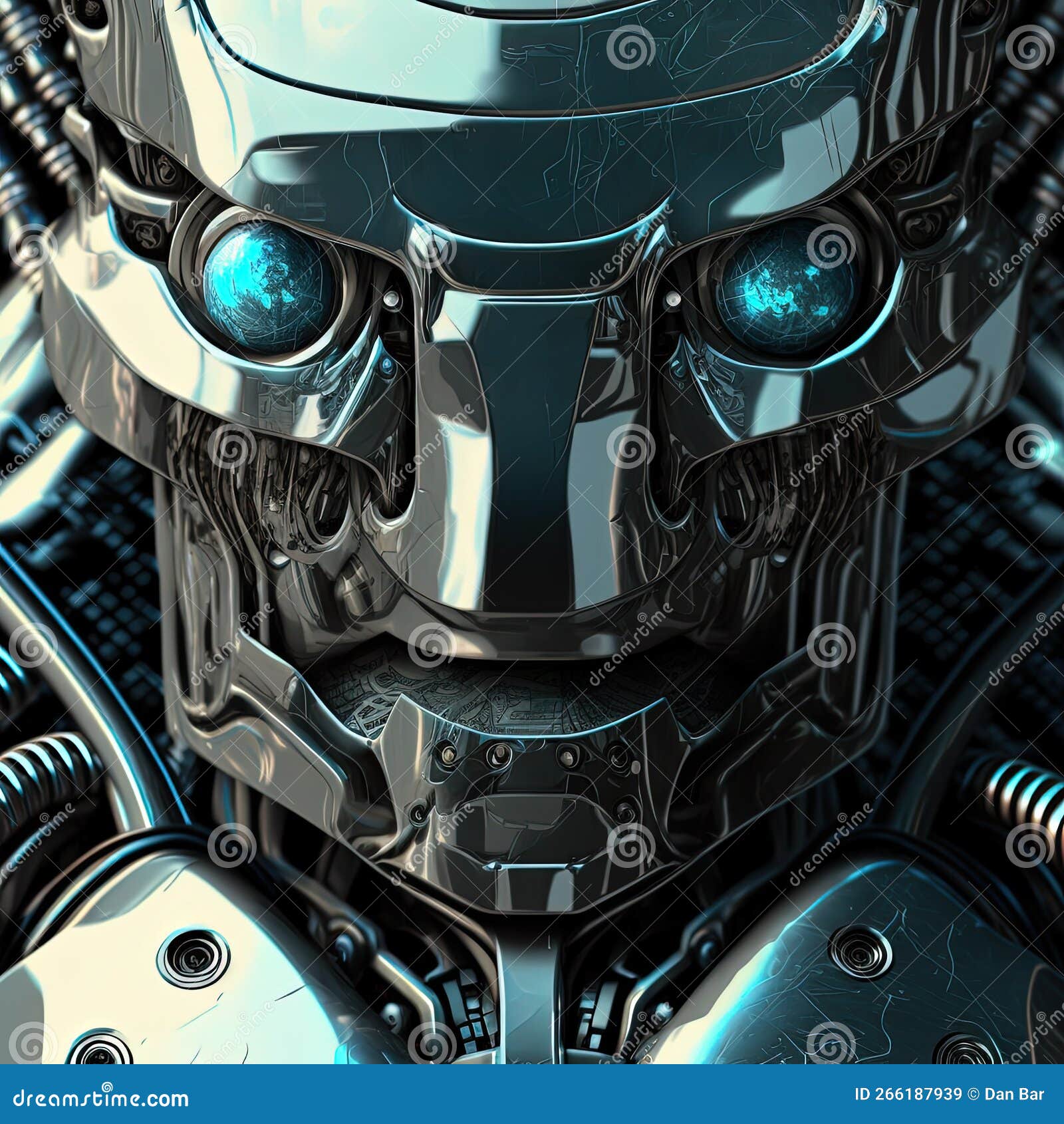 Artificial Intelligence, Advanced Cyborg with Metal Skeleton ...