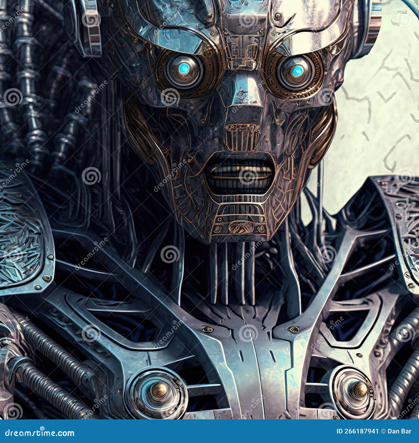 Artificial Intelligence, Advanced Cyborg with Metal Skeleton ...