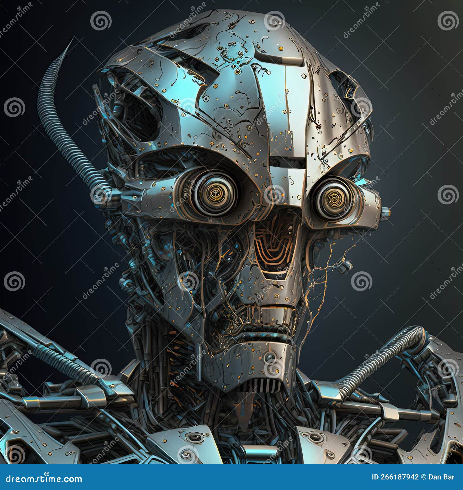 Artificial Intelligence, Advanced Cyborg with Metal Skeleton ...