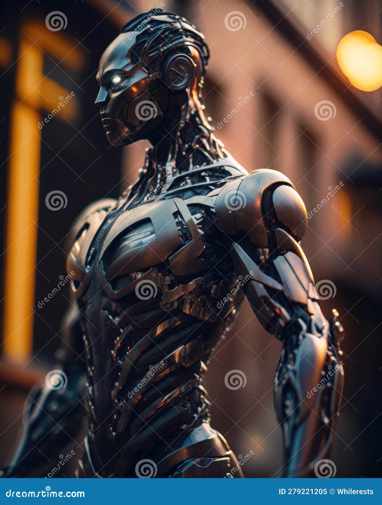 Artificial Intelligence Cyborg Man Portrait in the Form of a Robot ...