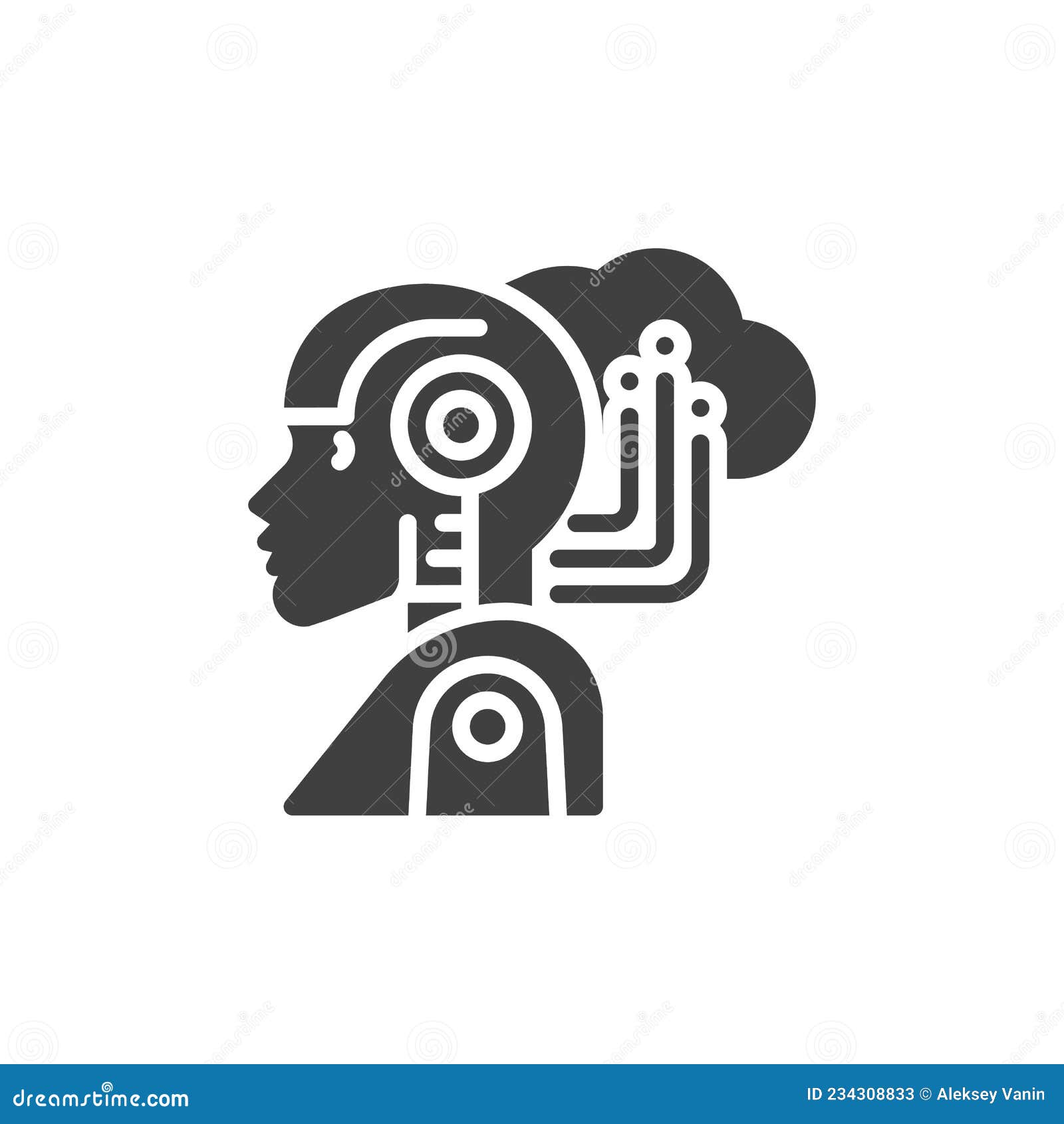 Cyborg Vector Icon On White Background. Flat Vector Cyborg Icon Symbol ...