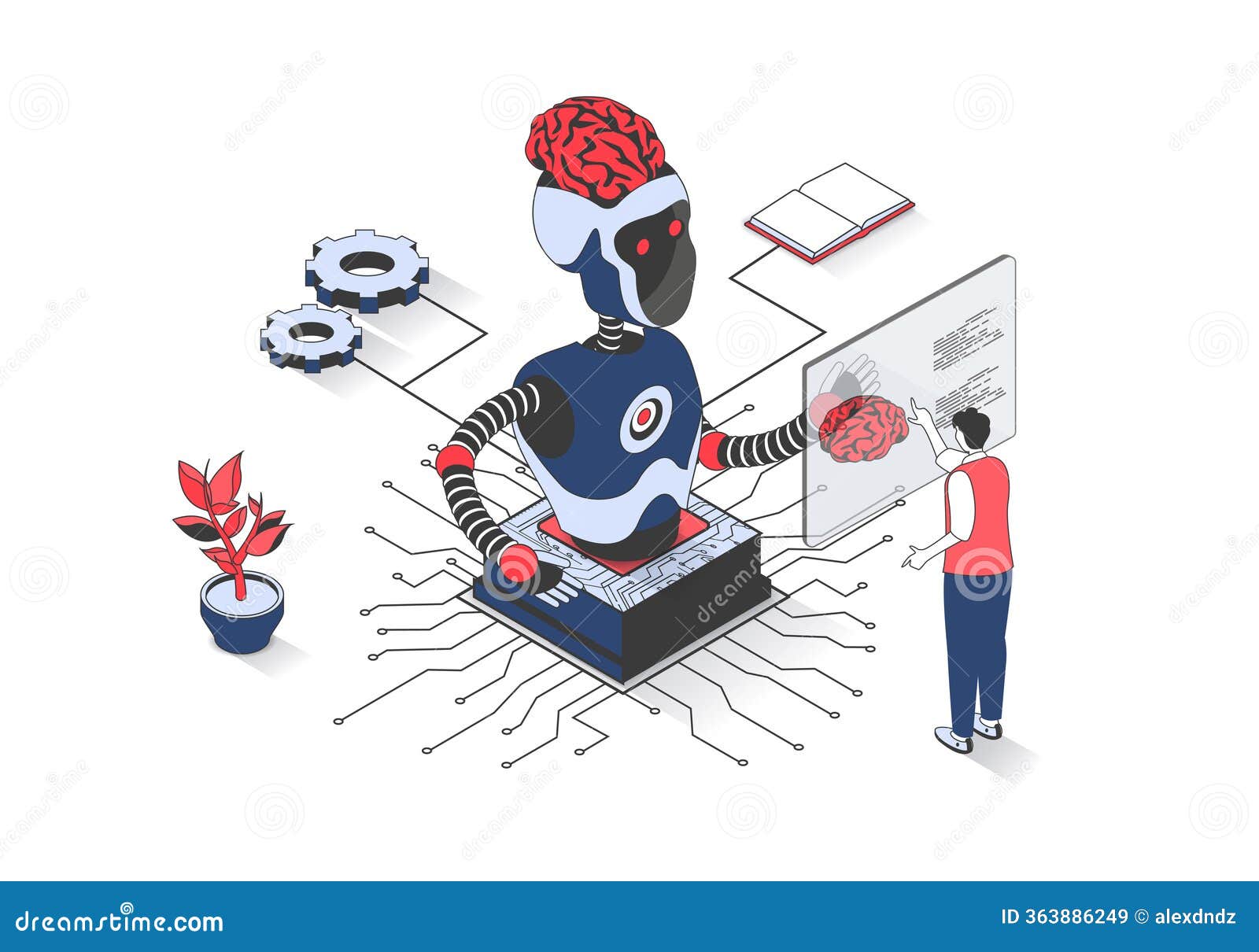 Robot Arm With Brain Stock Photography | CartoonDealer.com #130649372