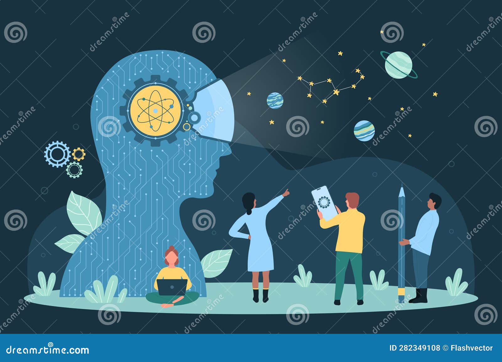 Artificial Intelligence Dark Concept Stock Vector - Illustration of ...