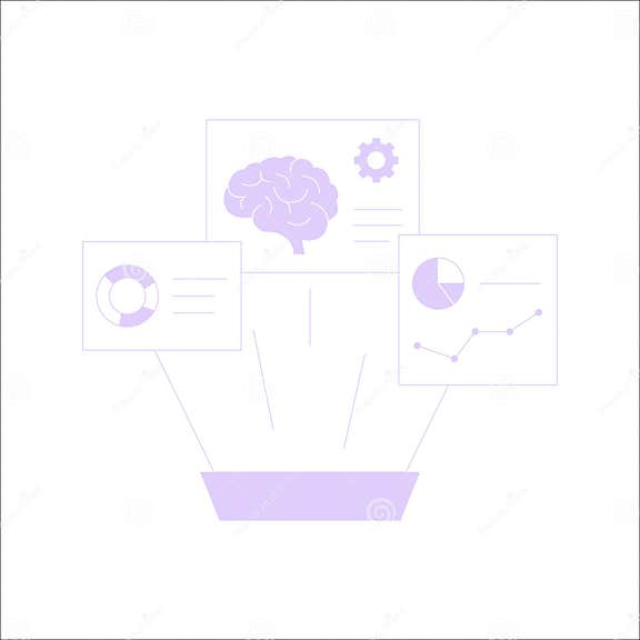 Artificial Intelligence Data Analysis on Screens in Flat Vector ...