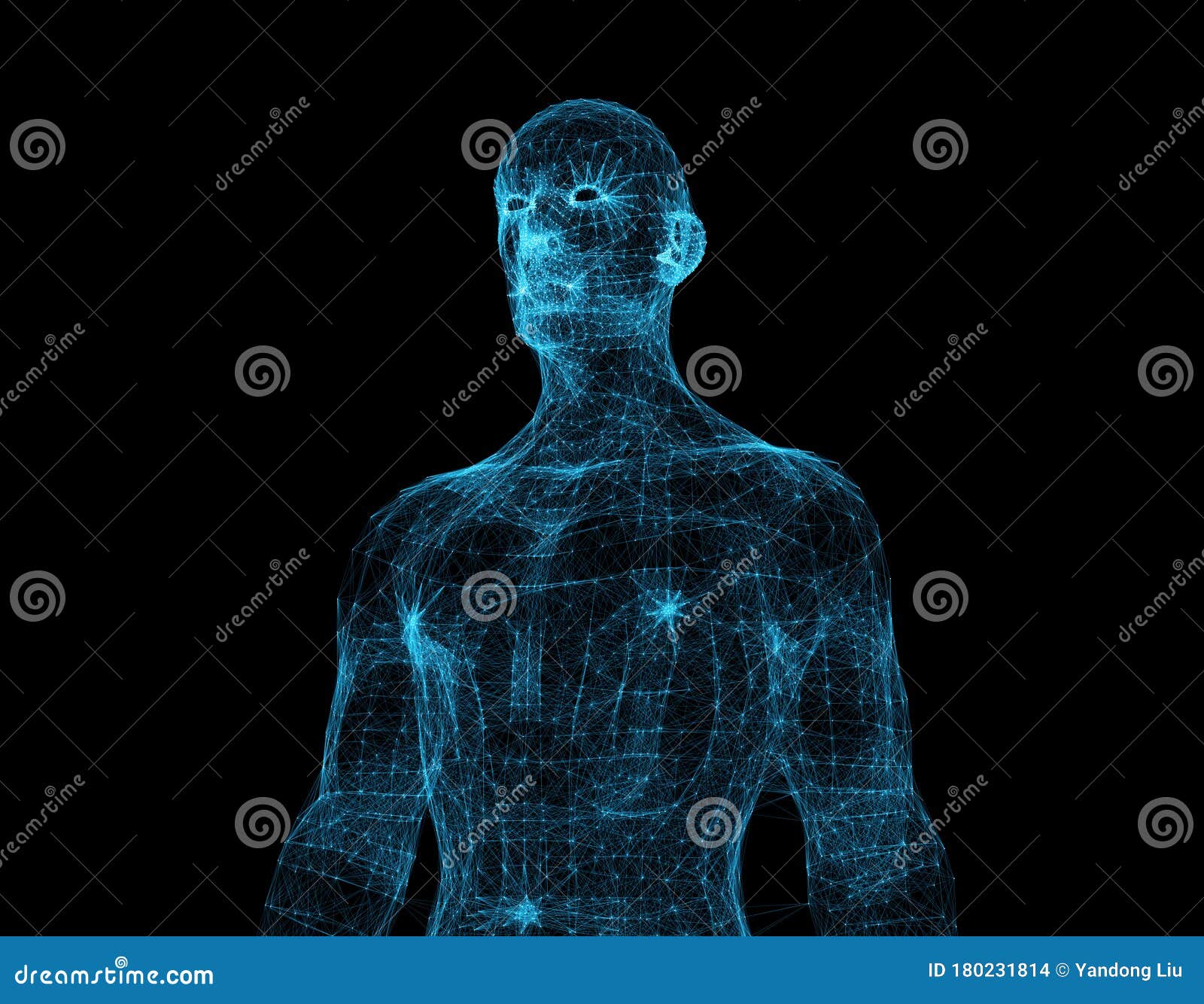 Future Human Technology, Human Body Wireframe Graphics, Network Data ...
