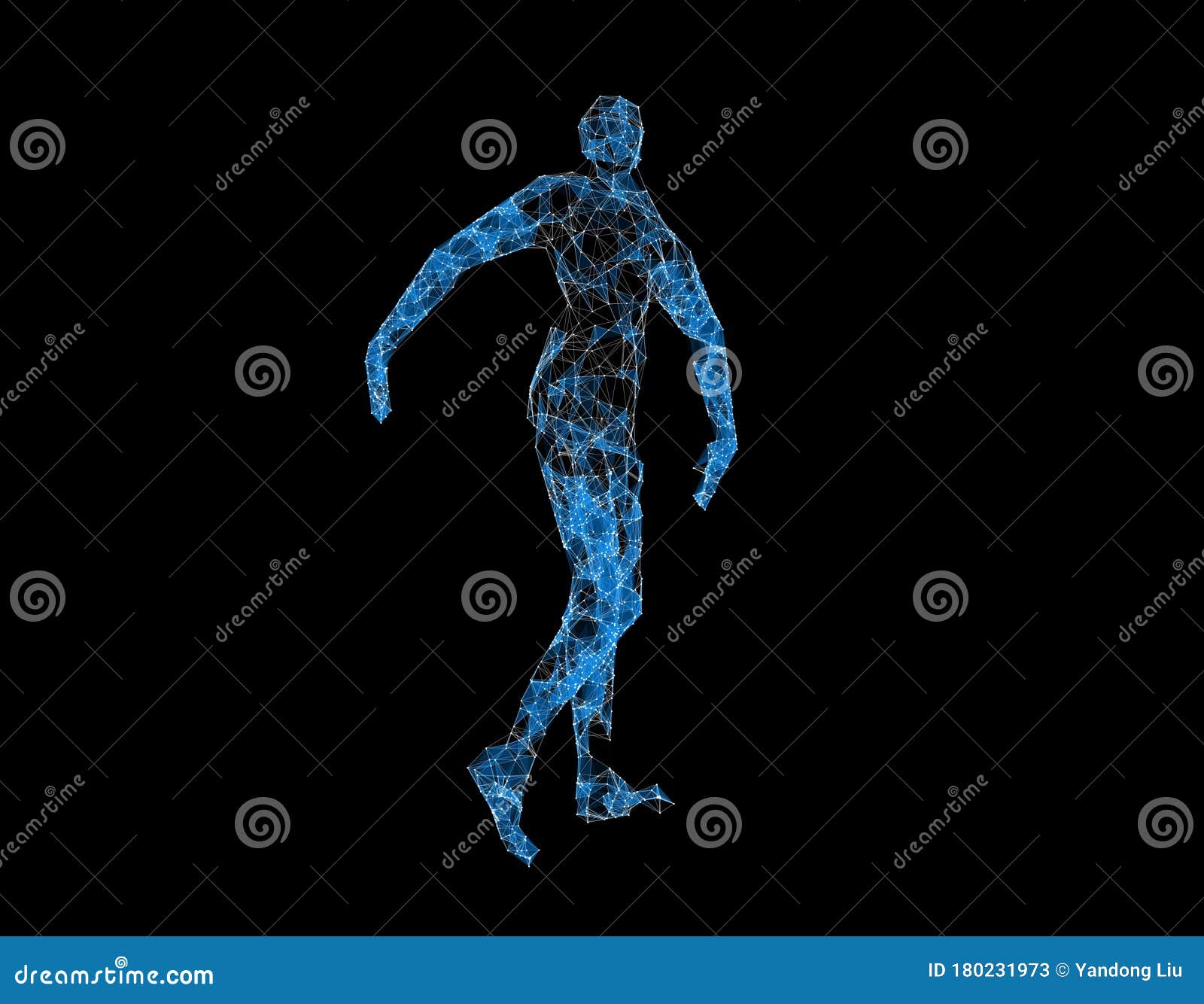 Future Human Technology, Human Body Wireframe Graphics, Network Data ...