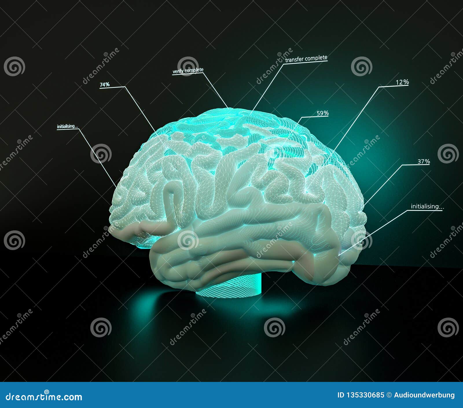Artificial Intelligence Deep Learning Brain Simulation Stock Image ...