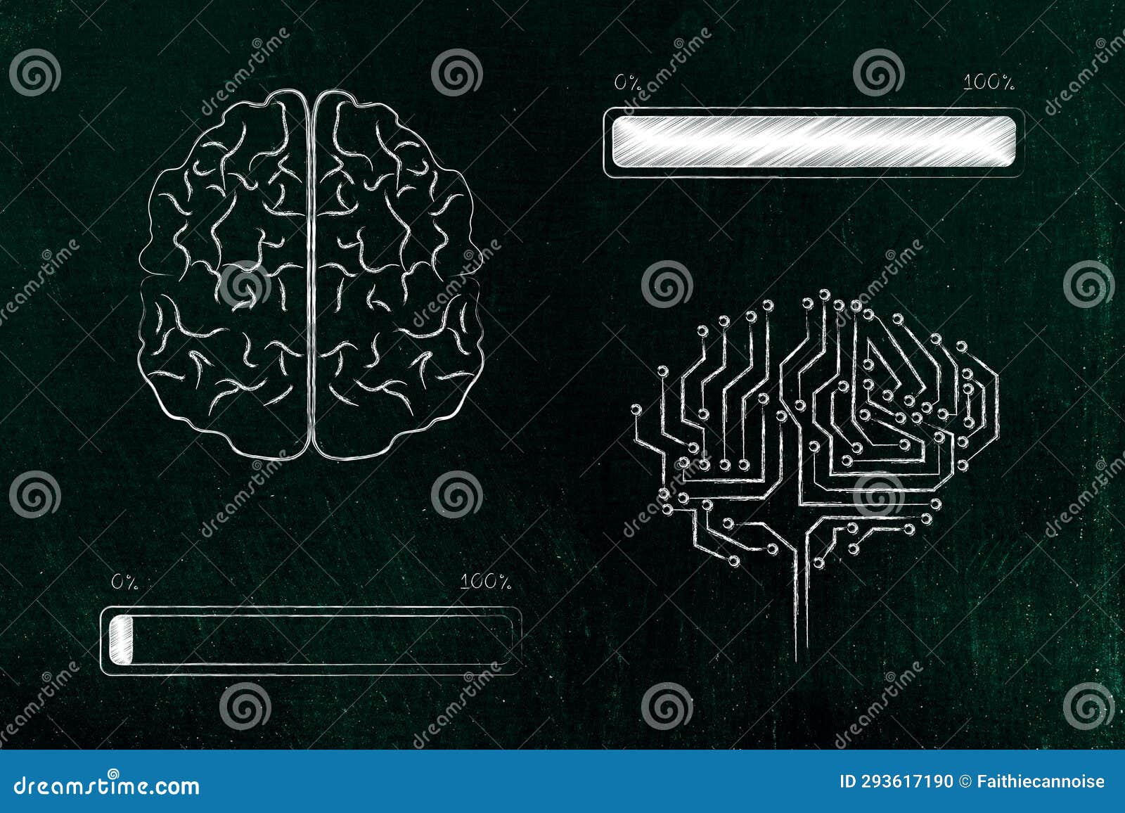 Artificial Intelligence and Deep Learning, Human Brain with Slow ...