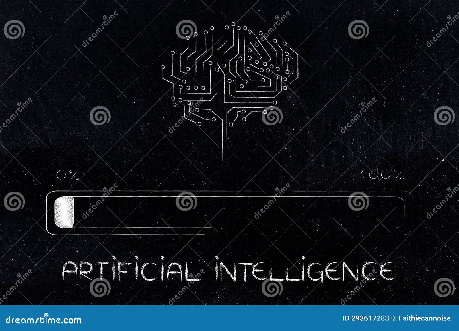 Artificial Intelligence and Deep Learning, Microchip Brain with Text ...