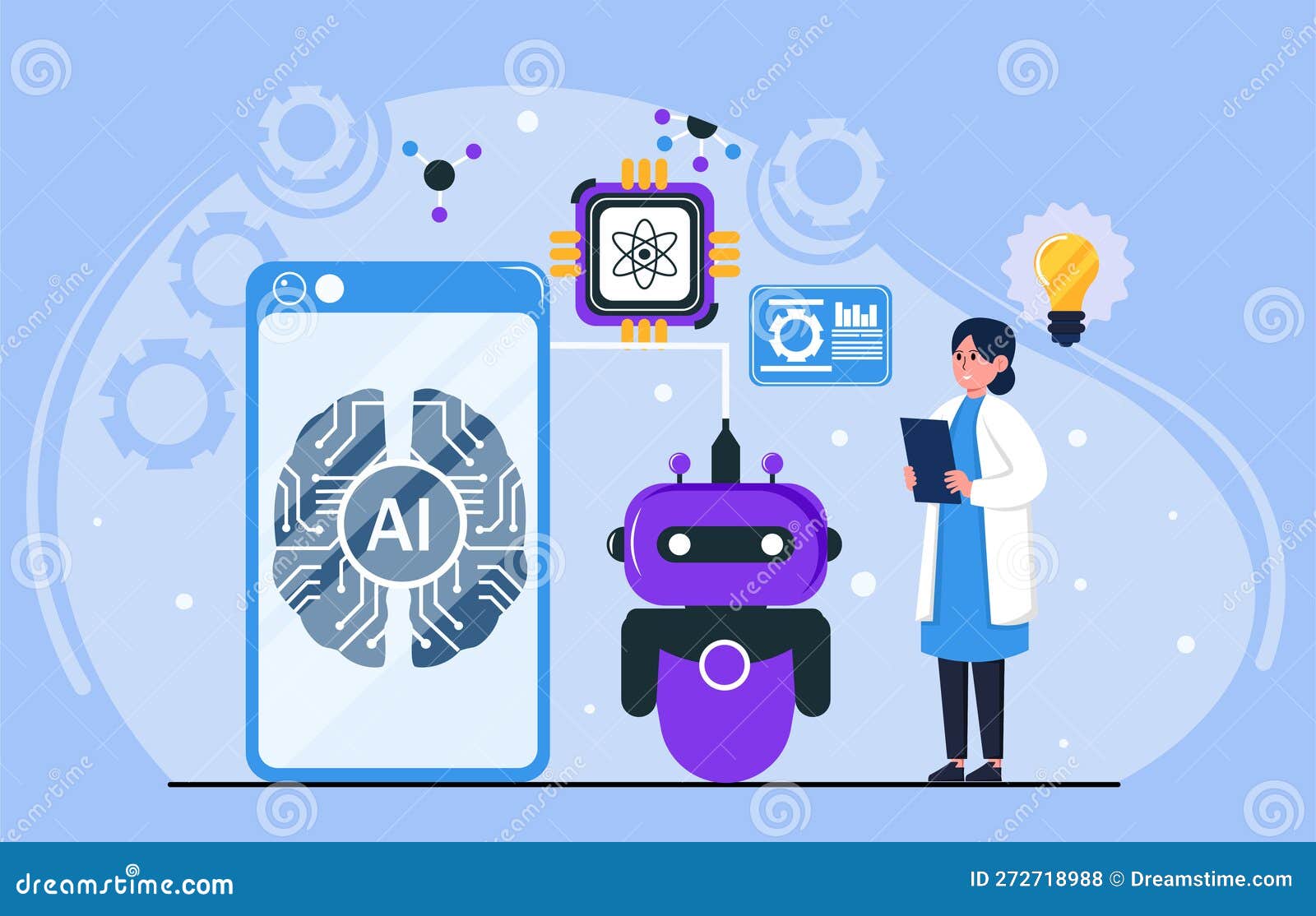 Futuristic Car Service, Scanning And Auto Data Analysis. Intelligent ...