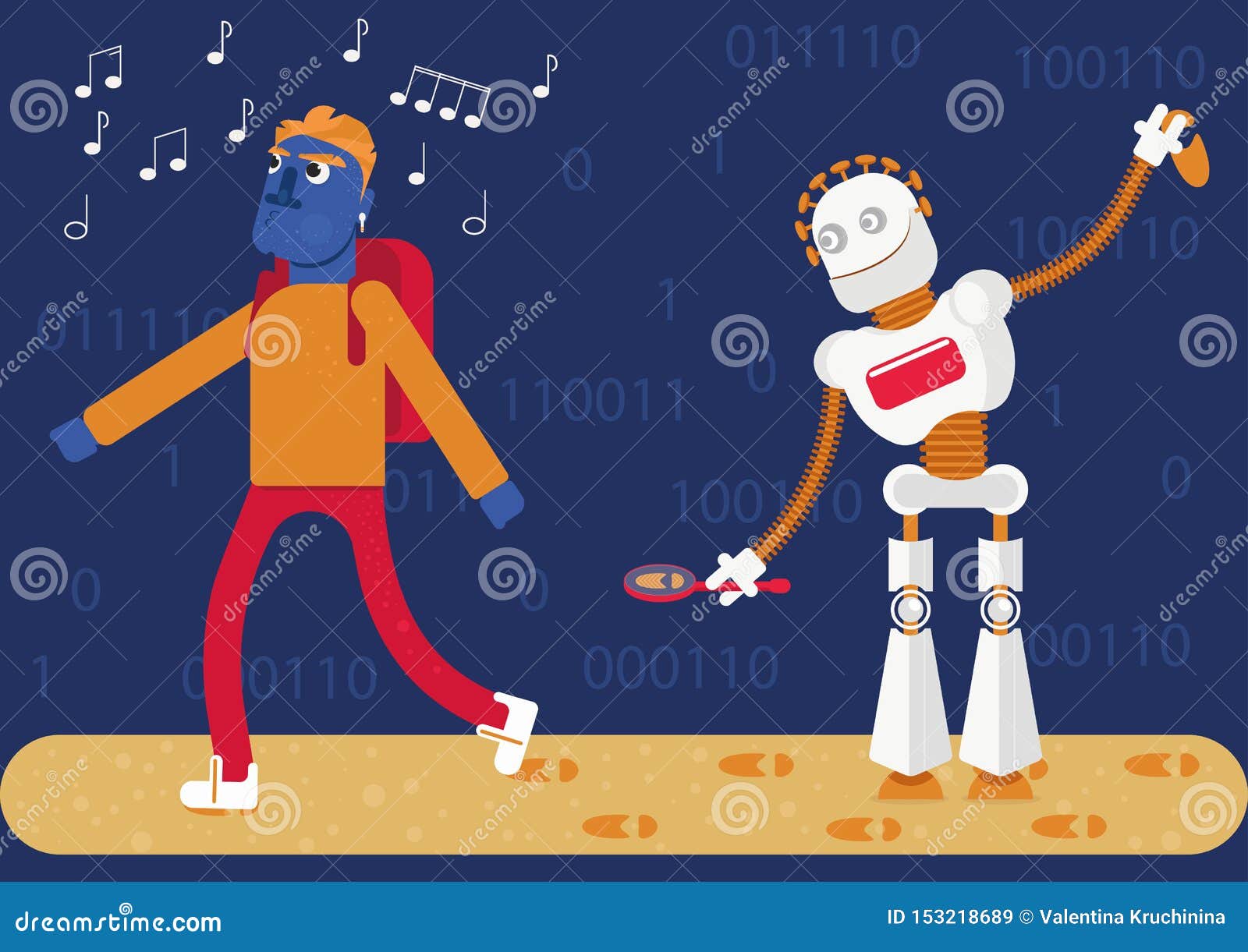 Robot Footprints Tracks, Humanoids Or Bipedal Walking Machine ...