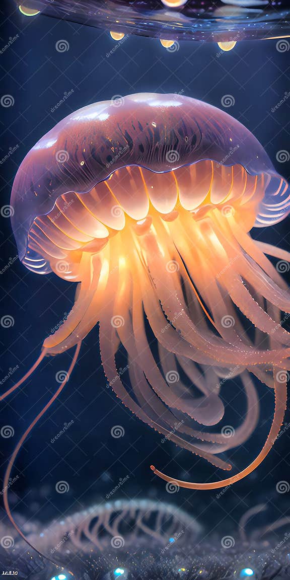 Jellyfish Underwater Ai Generated Images Stock Illustration - Illustration of organ, underwater ...