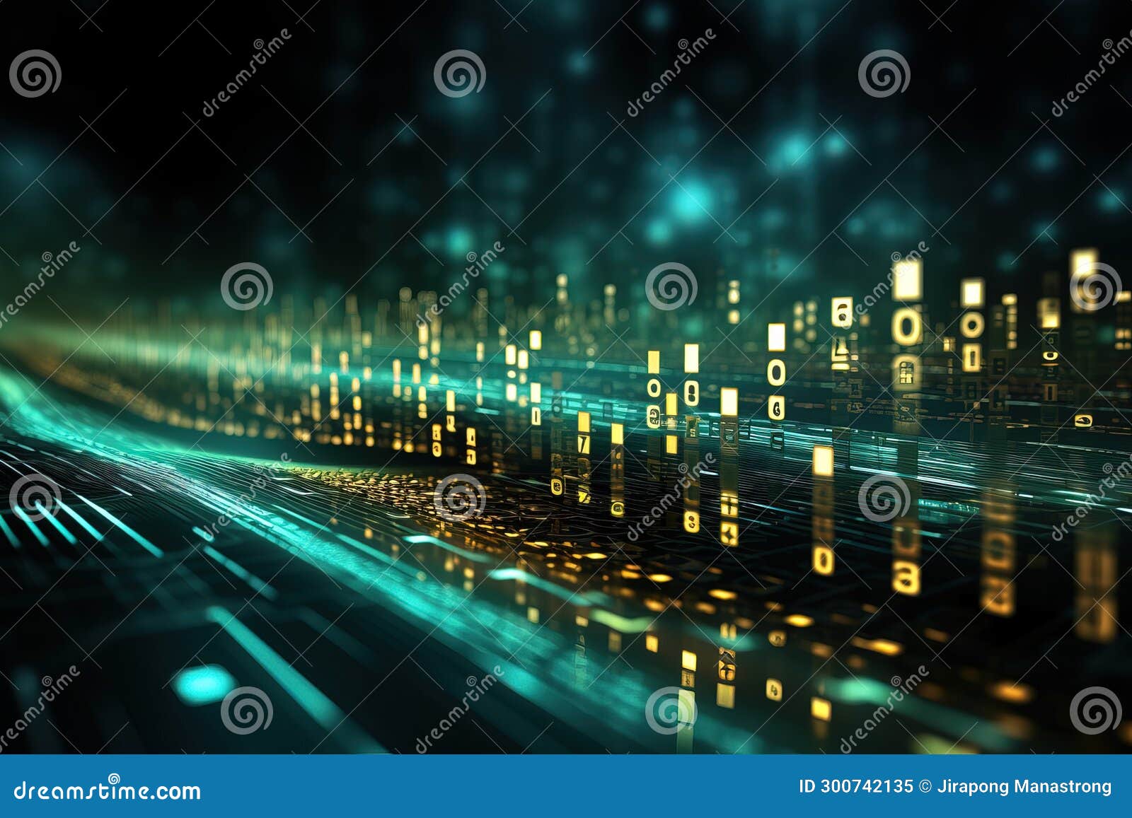 Artificial Intelligence Digital Binary Code Abstract Background Technology Futuristic,generative ...