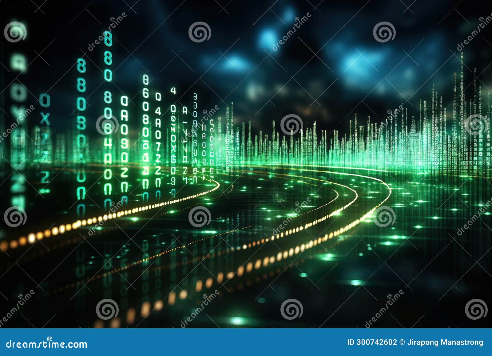 Artificial Intelligence Digital Binary Code Abstract Background Technology Futuristicgenerative