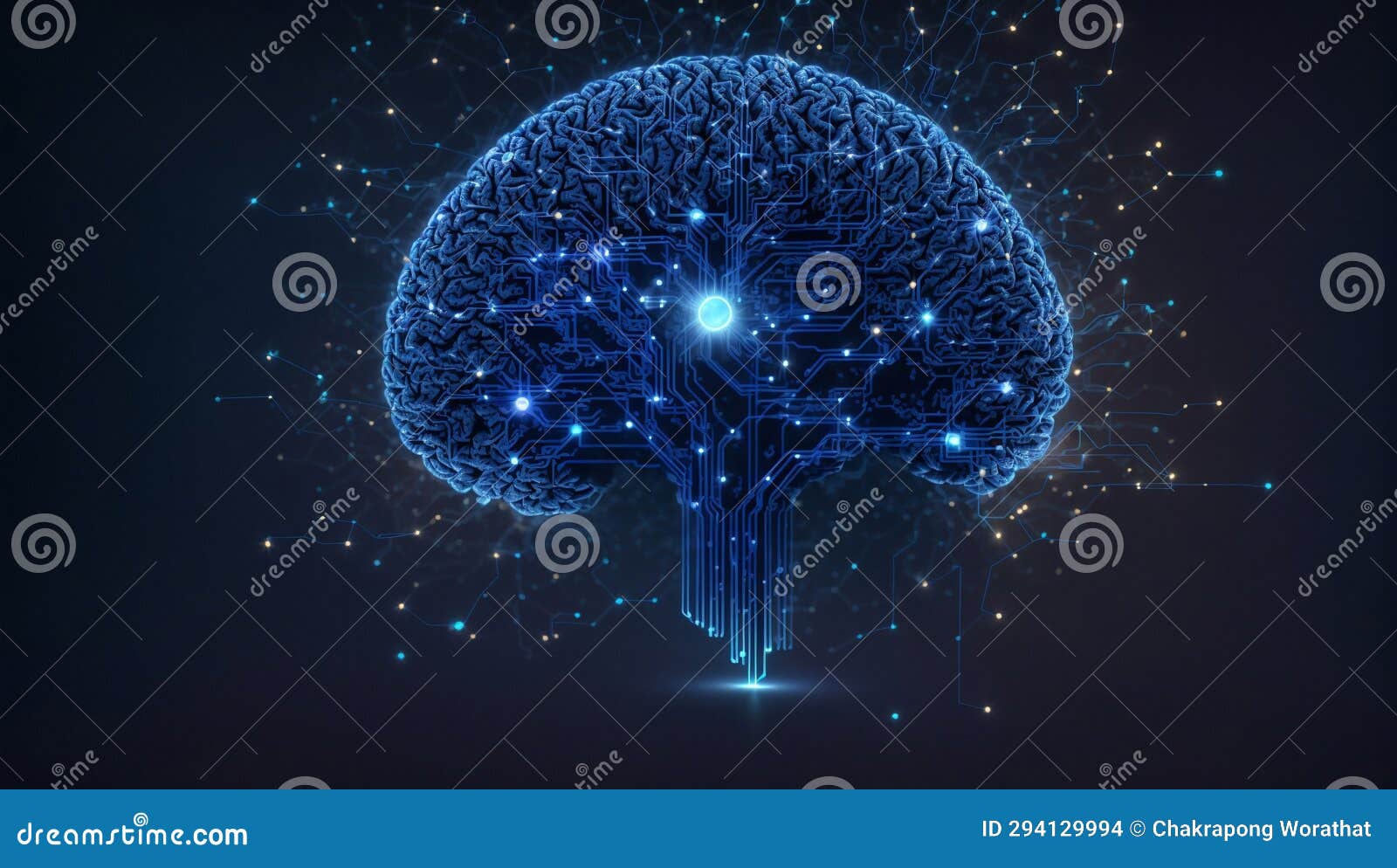 Artificial Intelligence Digital Brain Future Technology. Futuristic ...