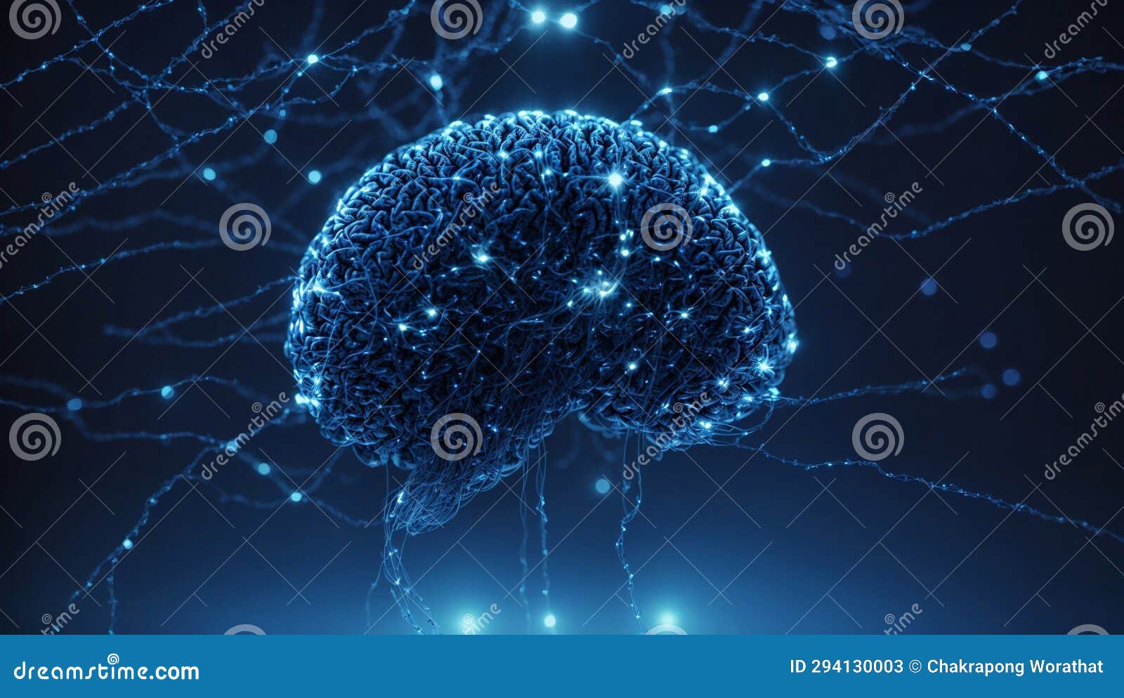 Artificial Intelligence Digital Brain Future Technology. Futuristic ...