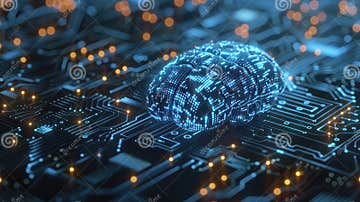 Artificial Intelligence. Digital Brain Made of Circuits, Visualizing AI and Machine Learning ...