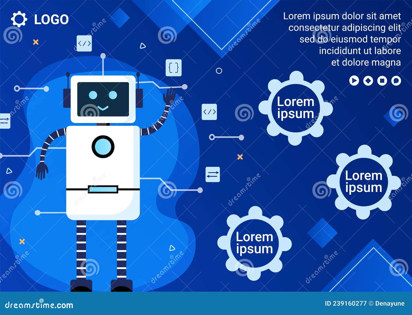 Artificial Intelligence Digital Brain Technology Brochure Template Flat ...