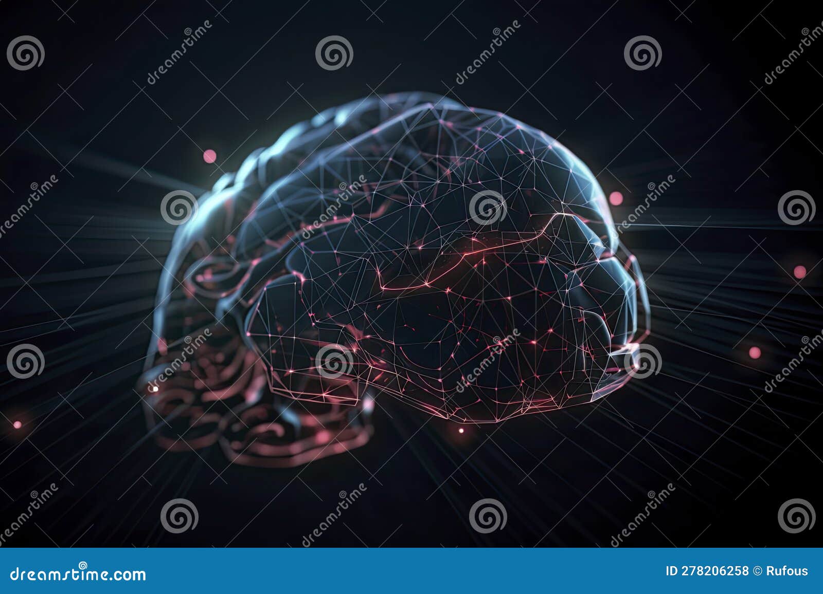Artificial Intelligence Digital Concept with Abstract Brains Stock ...