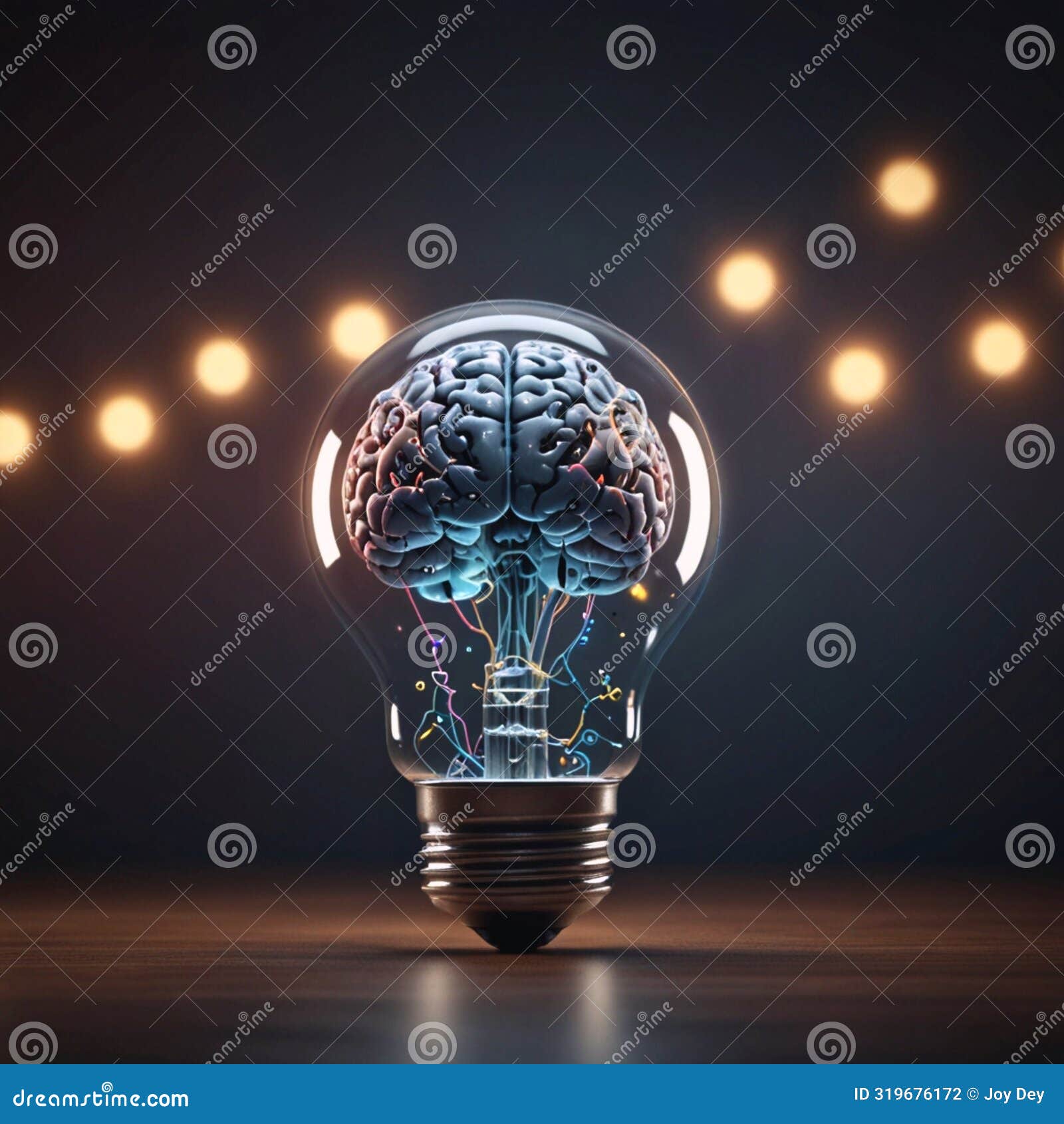 Artificial Intelligence Digital Concept Abstract Brains Inside Light ...