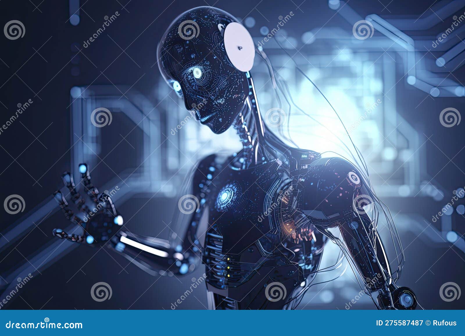 Artificial Intelligence Digital Concept Illustrate of Modern Internet ...