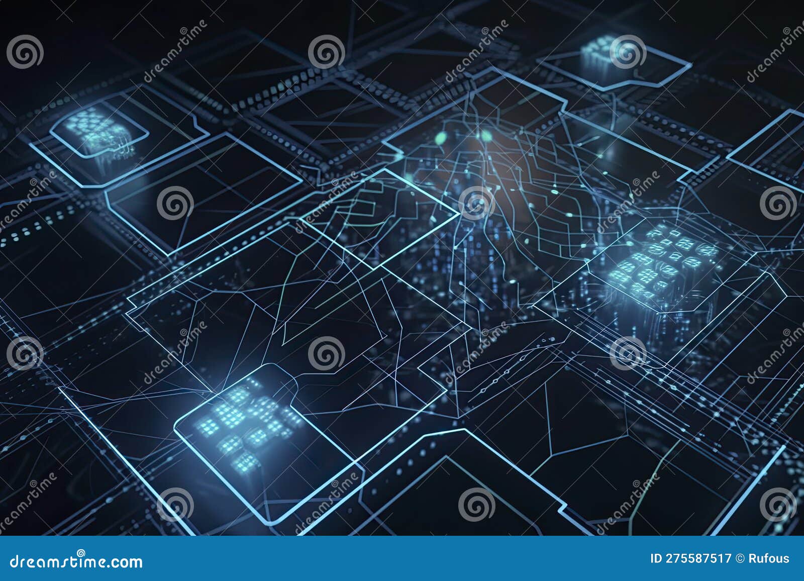 Artificial Intelligence Digital Concept Illustrate of Modern Internet ...
