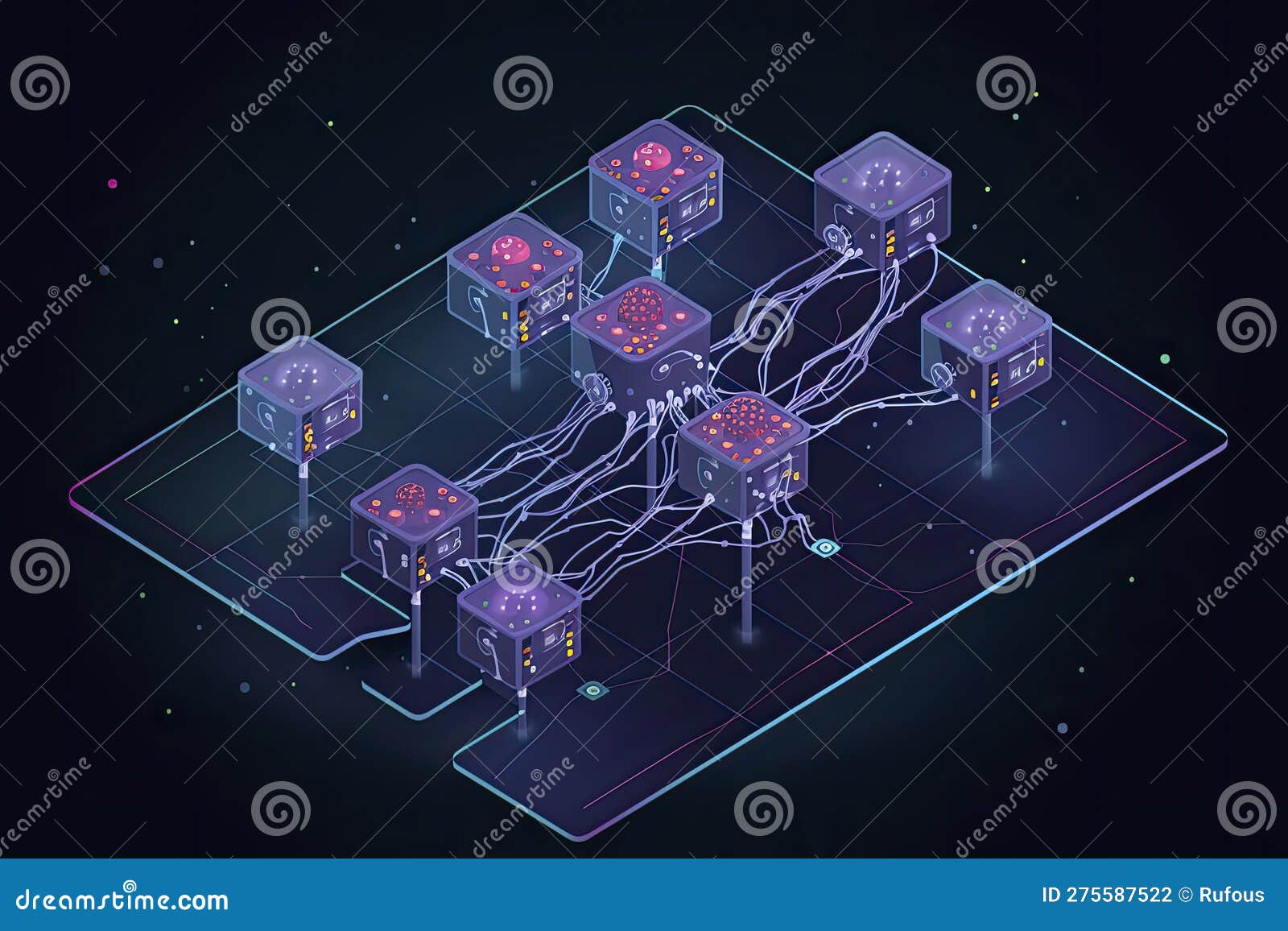 Artificial Intelligence Digital Concept Illustrate of Modern Internet ...