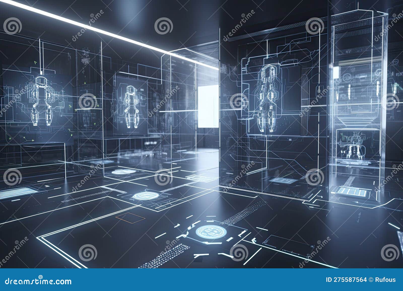 Artificial Intelligence Digital Concept Illustrate of Modern Internet ...