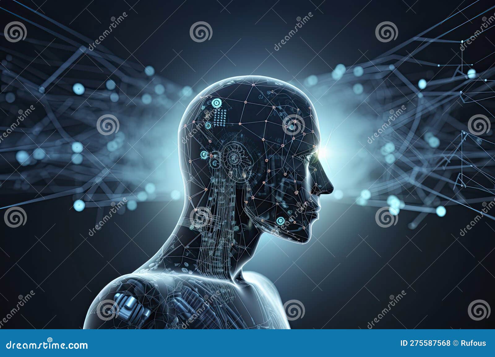 Artificial Intelligence Digital Concept Illustrate of Modern Internet ...