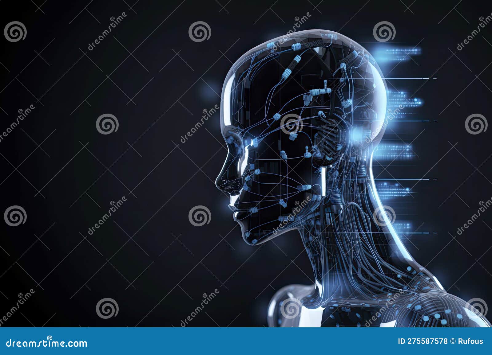 Artificial Intelligence Digital Concept Illustrate of Modern Internet ...