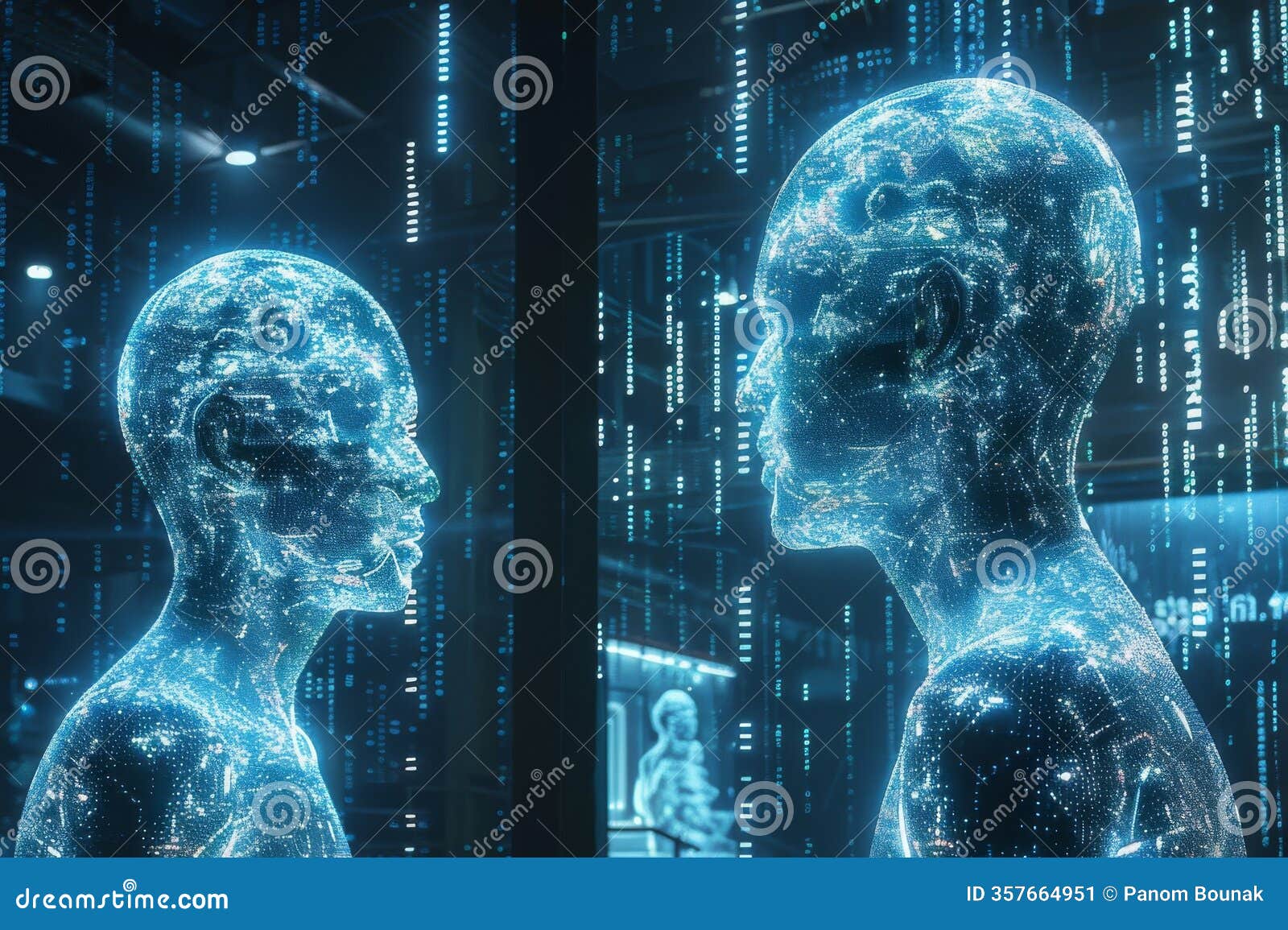 Artificial Intelligence Digital Human Figures Connection Technology Ai ...
