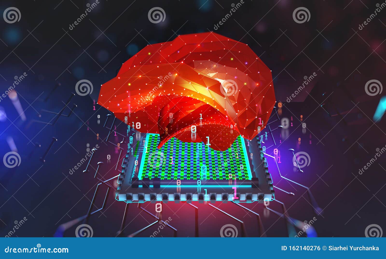 Artificial Intelligence. Digital Mind Stock Illustration - Illustration ...