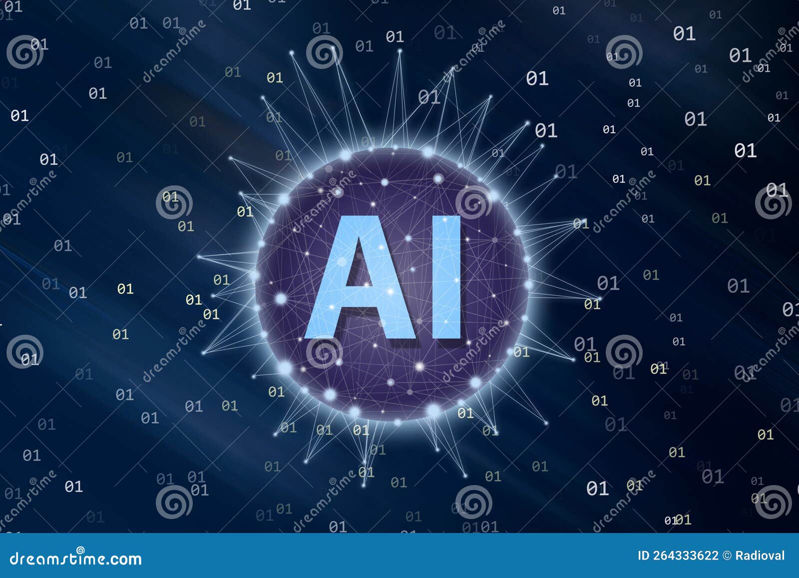 Artificial Intelligence Digital Technology Background With Binary