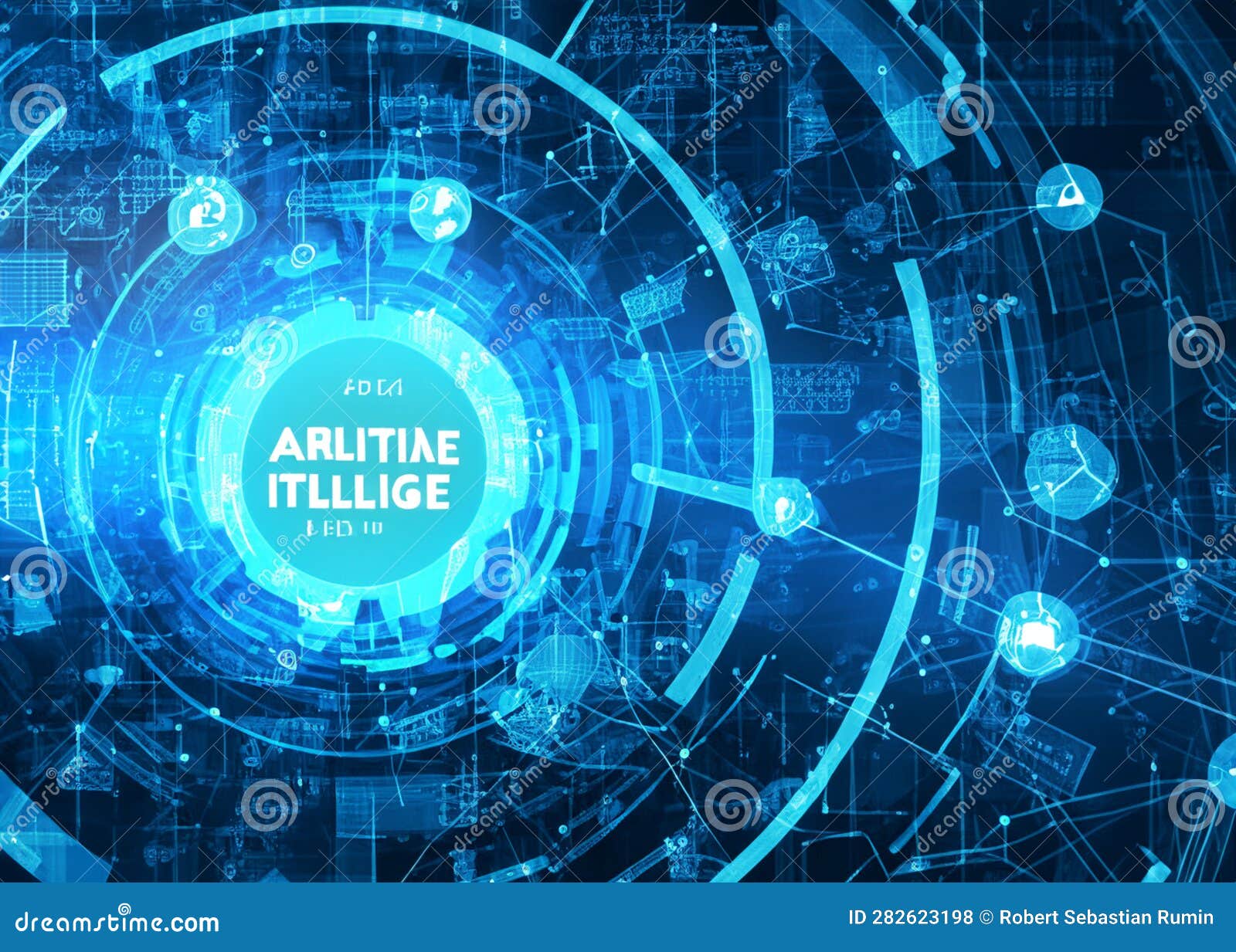 Artificial Intelligence Drawn by Artificial Intelligence Stock ...