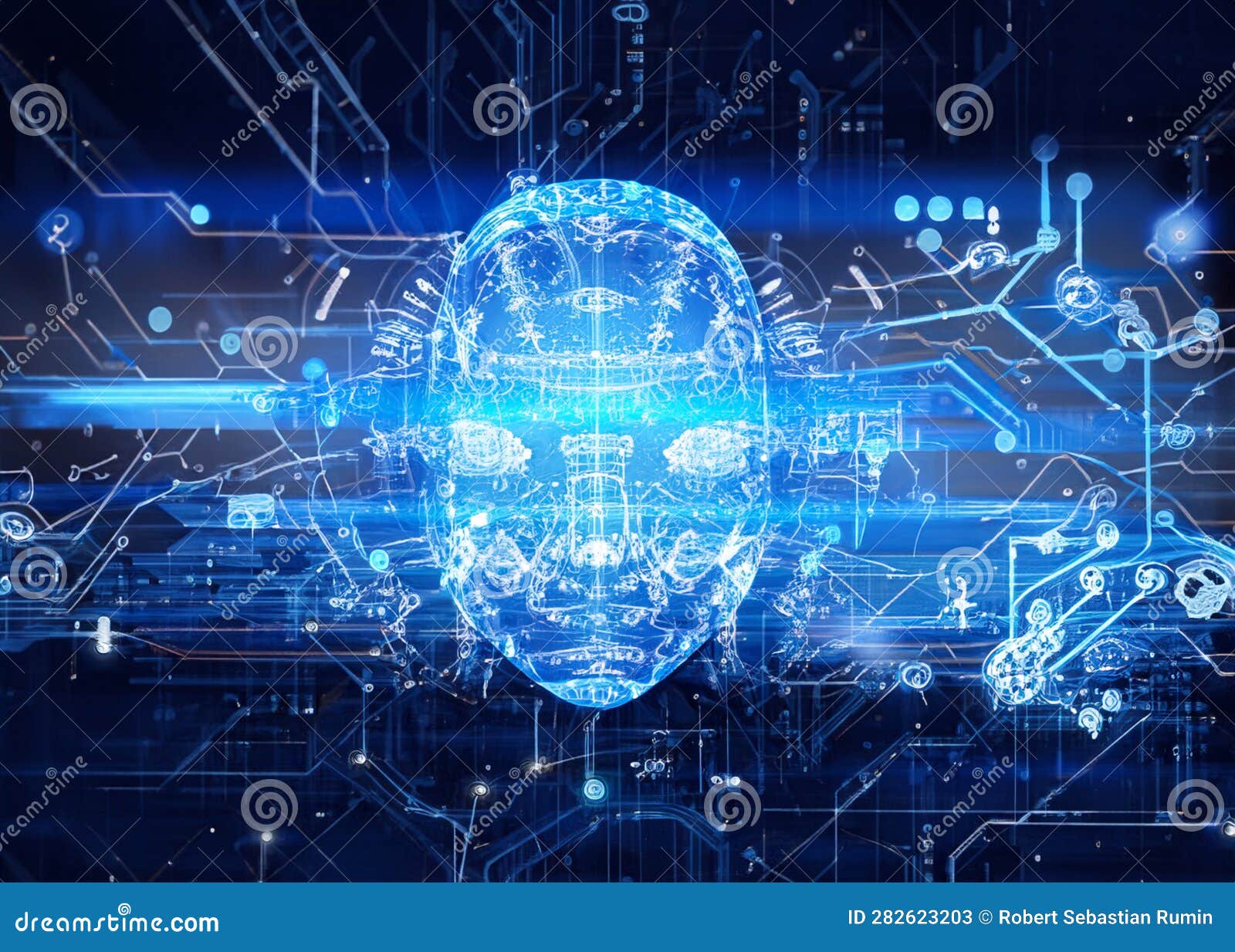 Artificial Intelligence Drawn by Artificial Intelligence Stock ...