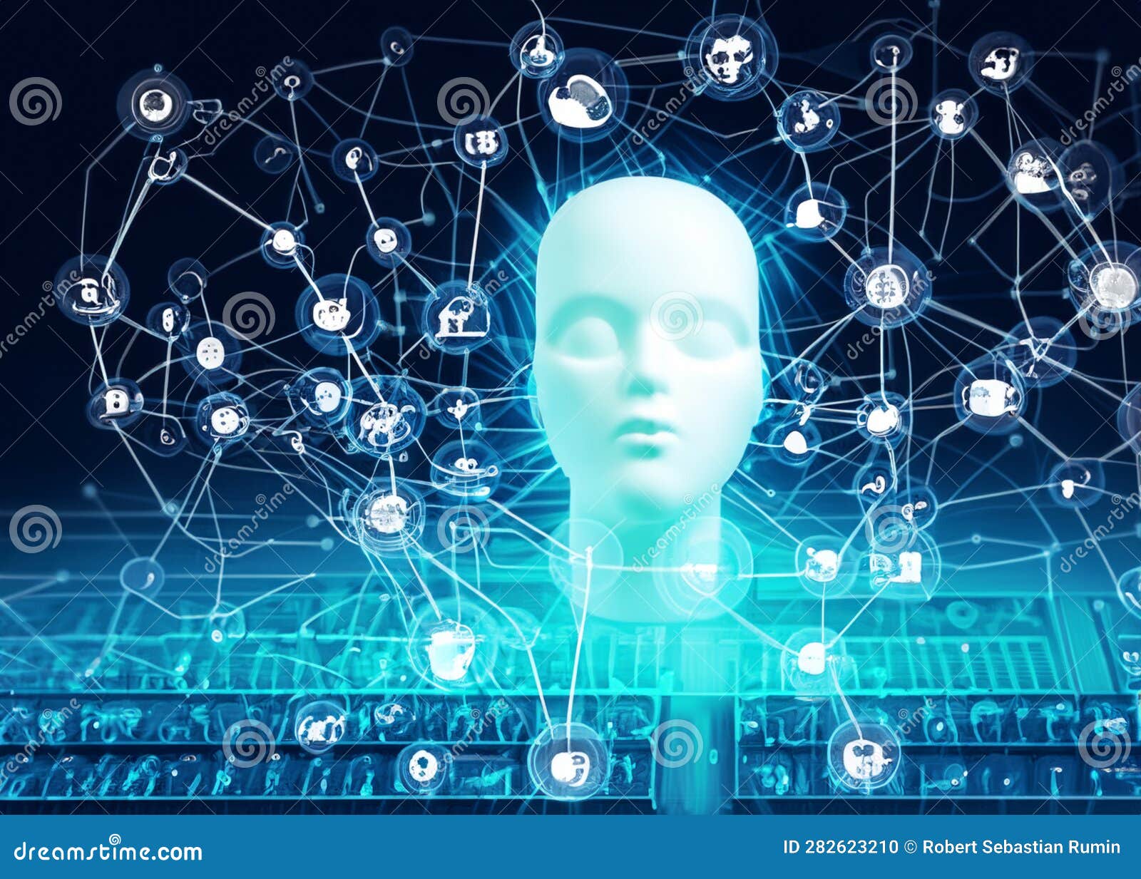 Artificial Intelligence Drawn by Artificial Intelligence Stock ...