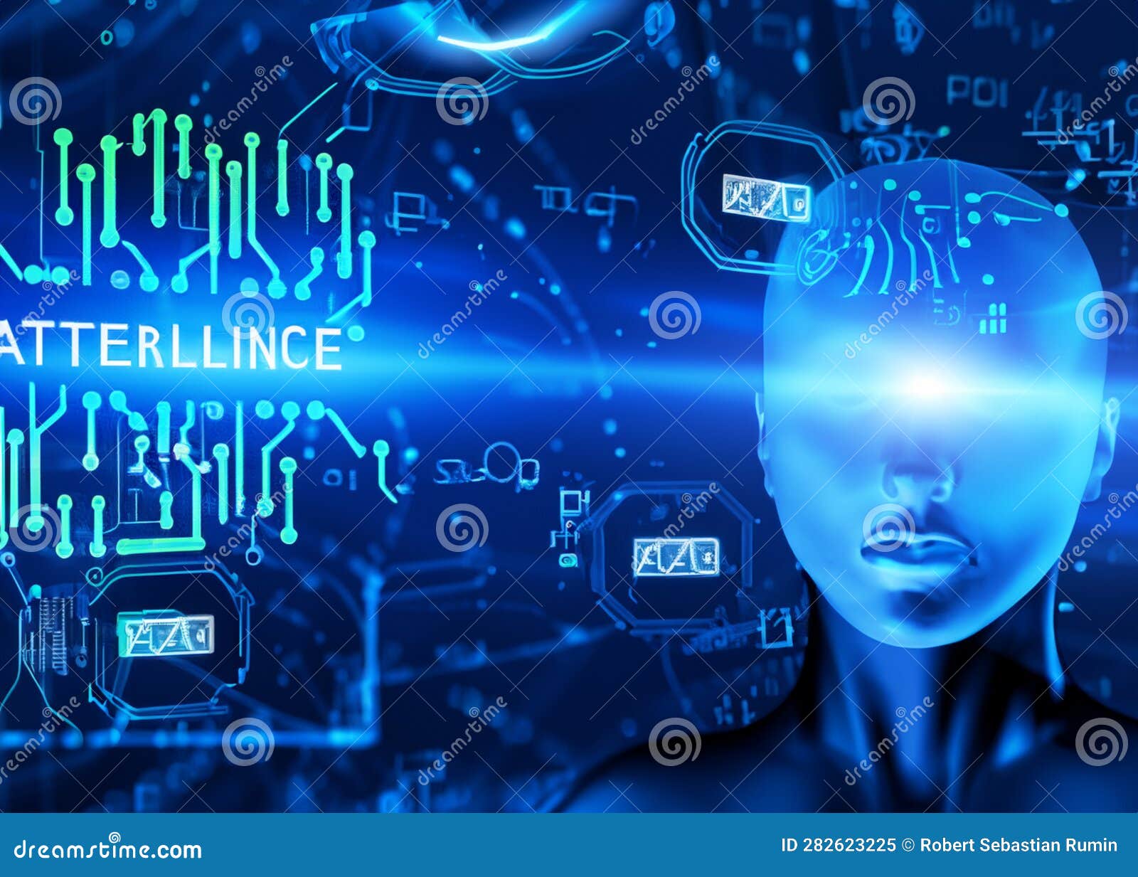 Artificial Intelligence Drawn by Artificial Intelligence Stock ...