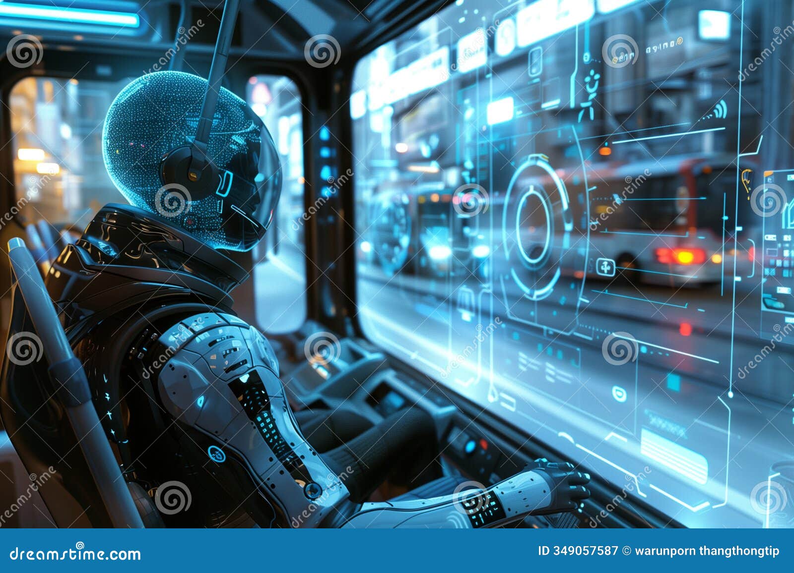 Artificial Intelligence Driver Driving Vehicle on Futuristic Control ...