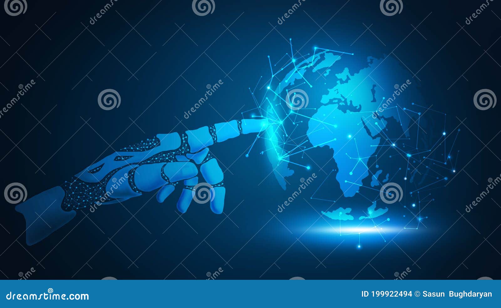 Artificial Intelligence Drives Big Data, Global Information Stock Photo ...