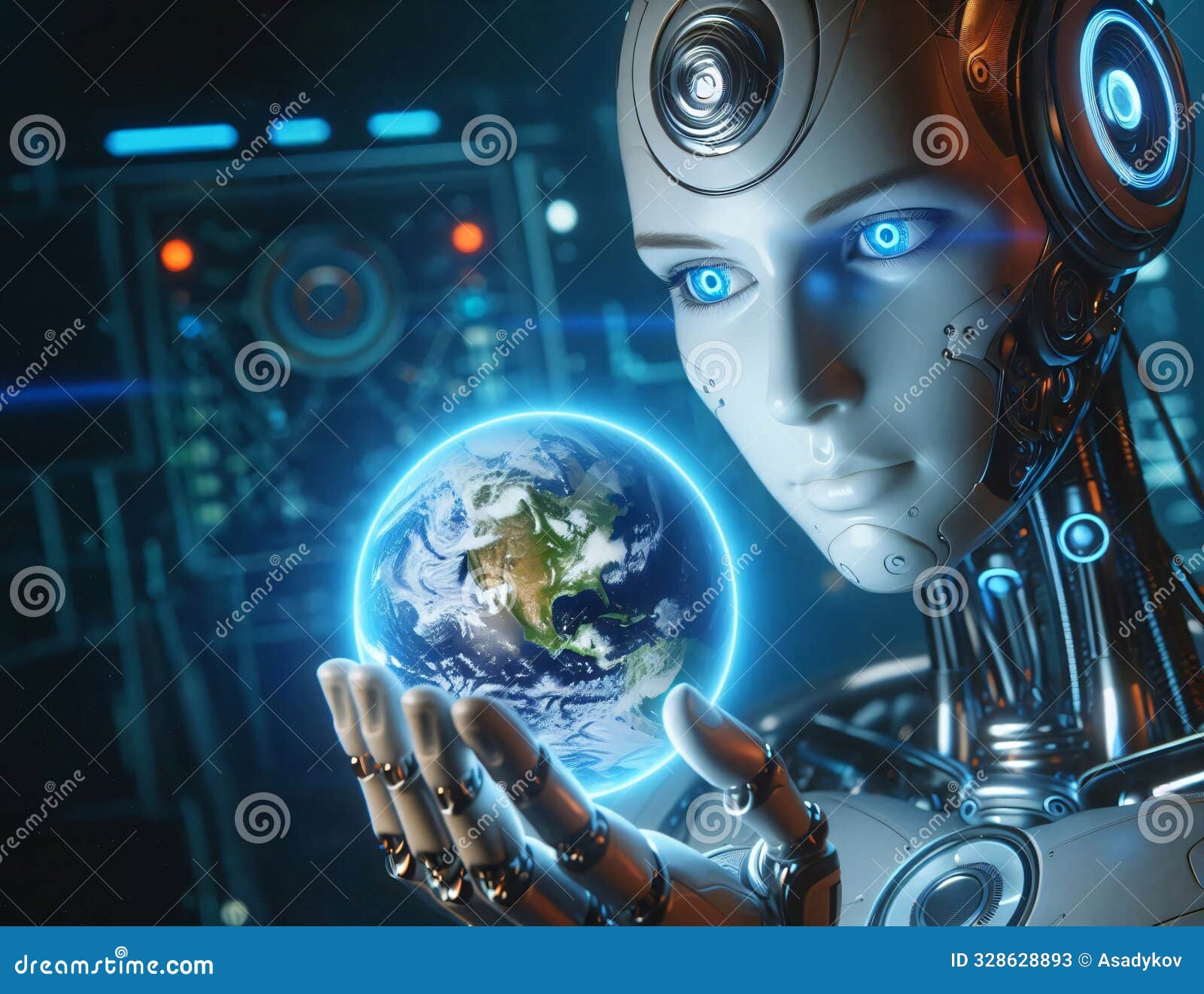 Artificial Intelligence Earth Globe Almighty Powerful Playing Control Future Planet Dominance ...