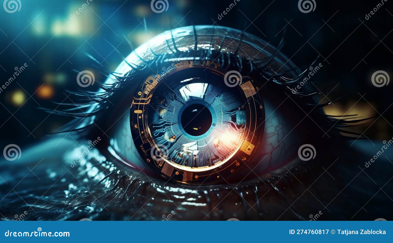 Artificial Intelligence Eye. Futuristic Scan Technology. Android ...