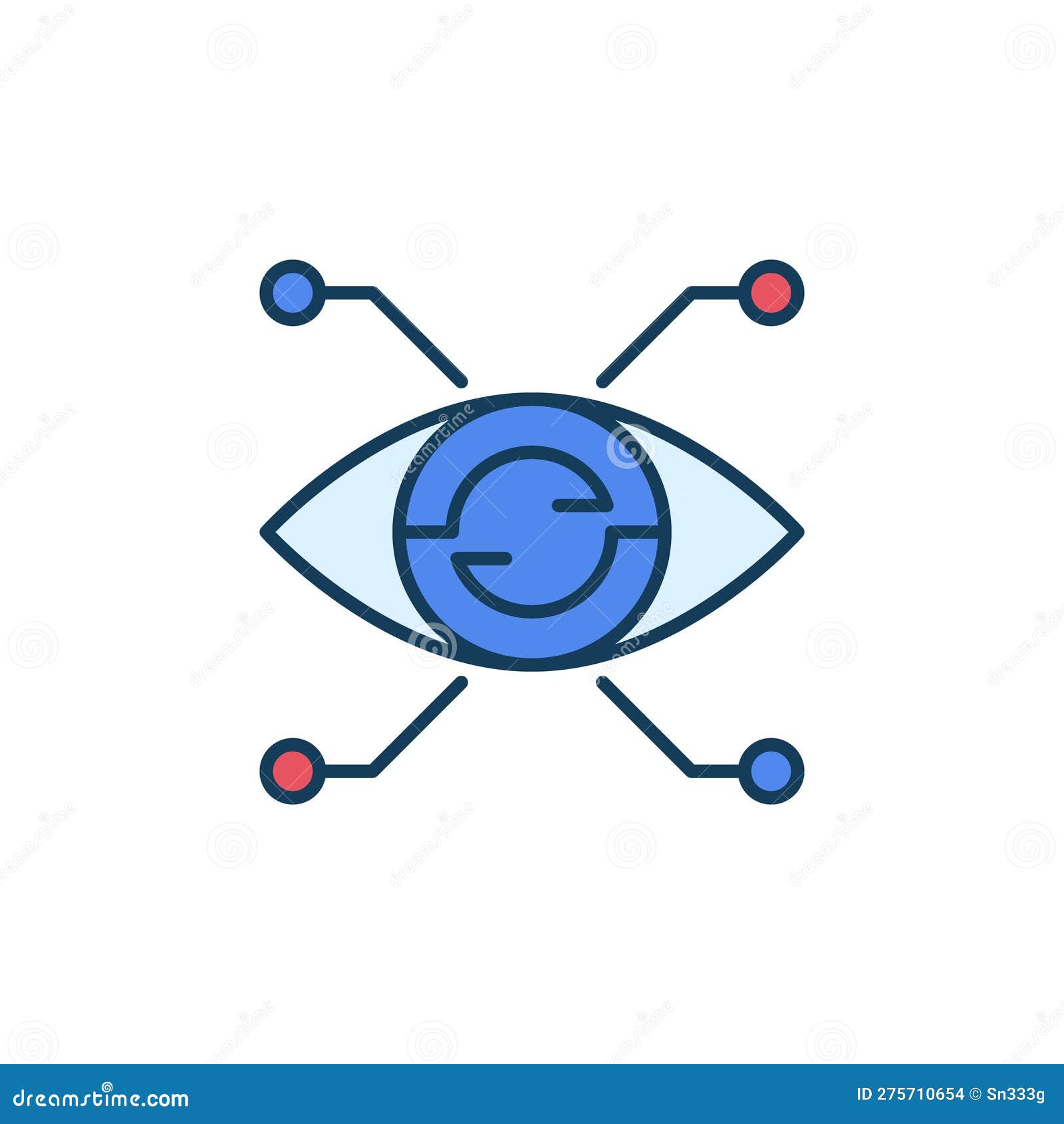 Artificial Intelligence Eye Vector AI Vision Concept Colored Icon Stock ...