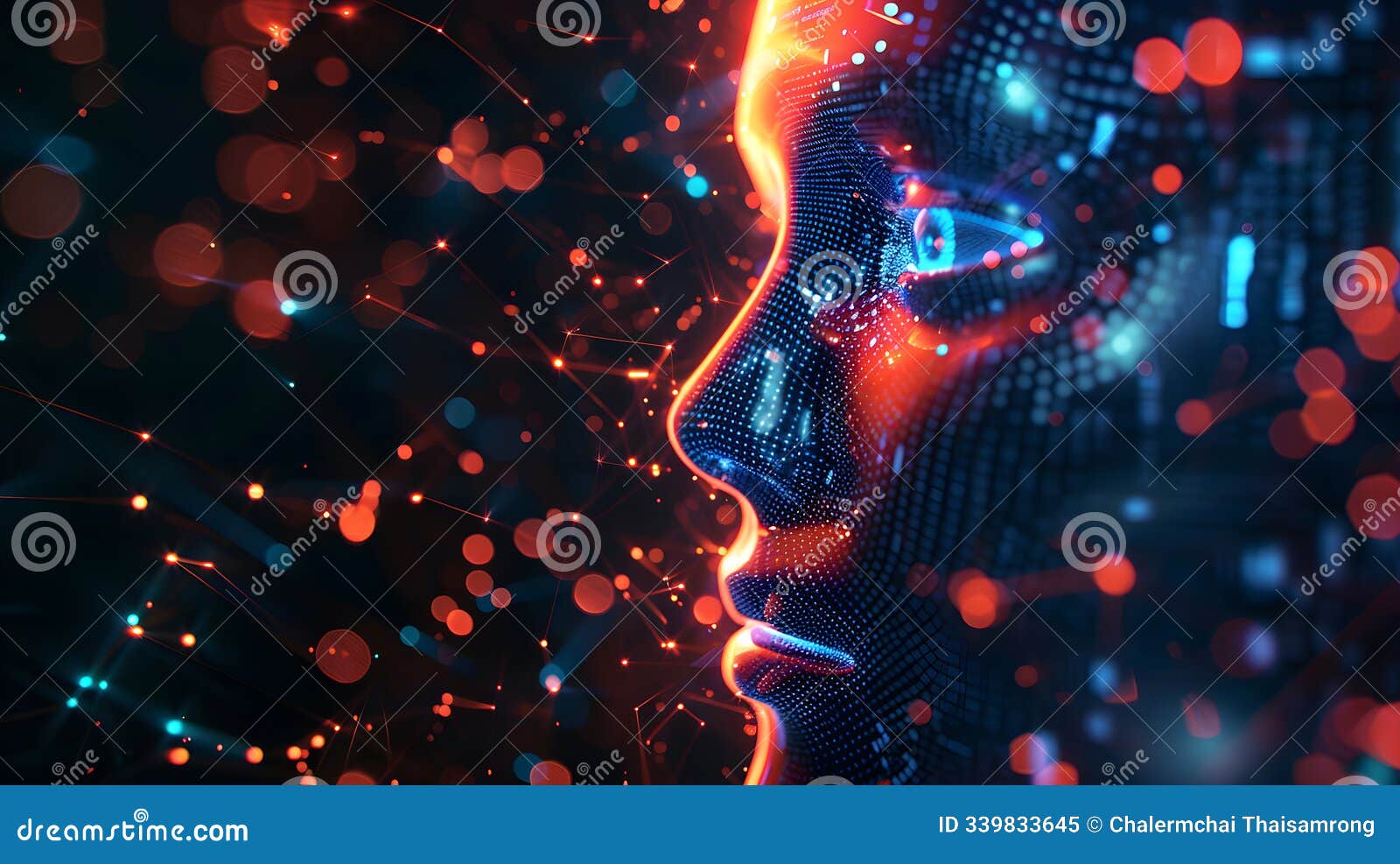 Artificial Intelligence,face Hologram,pixel Effect,human Head by ...