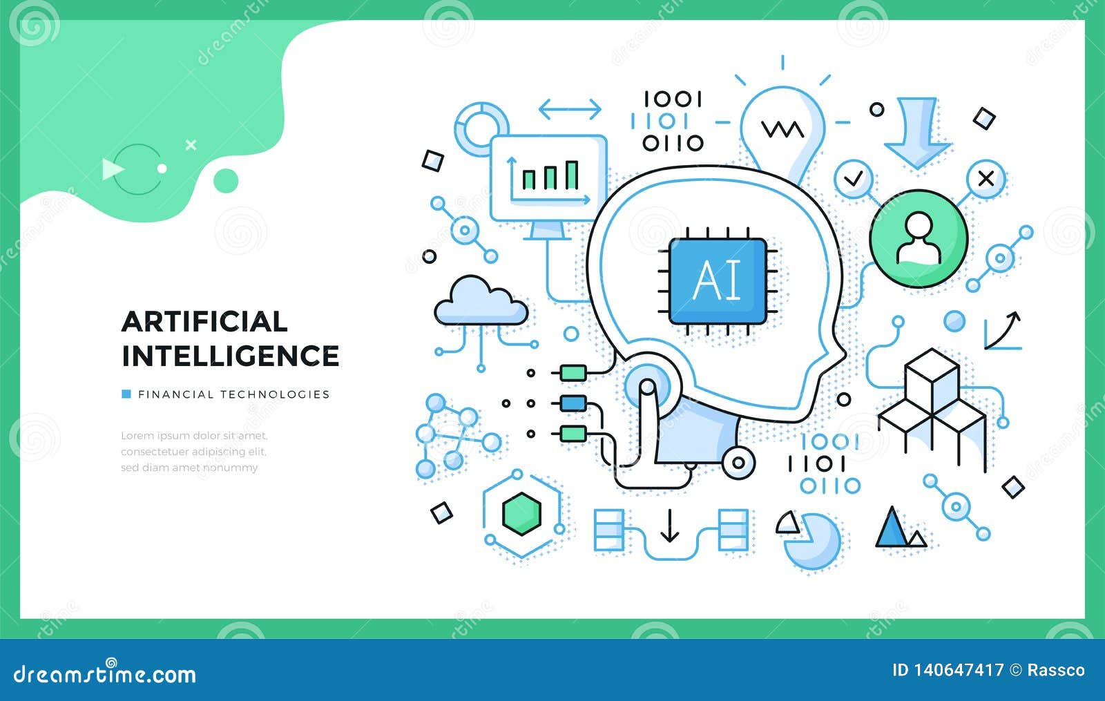 Artificial Intelligence. Financial Technologies Trends Stock Vector ...