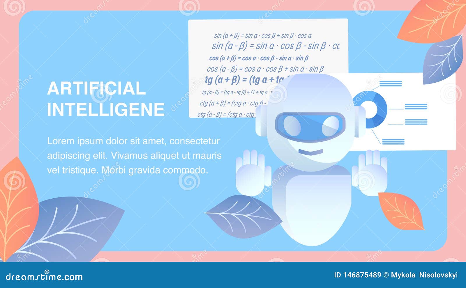 Artificial Intelligence Flat Banner Vector Layout Stock Vector ...