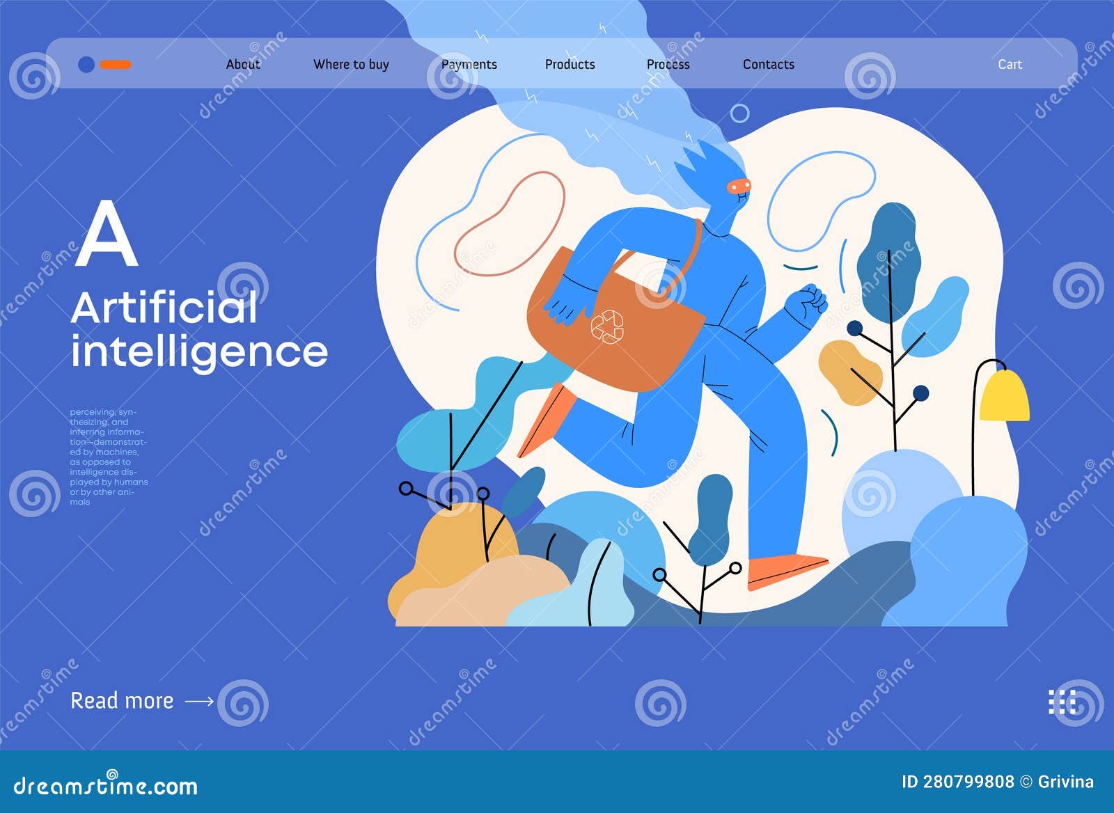 Artificial Intelligence Flat Vector Illustration - Ecology Stock ... Artificial Intelligence Flat Vector Illustration - Ecology Stock ...