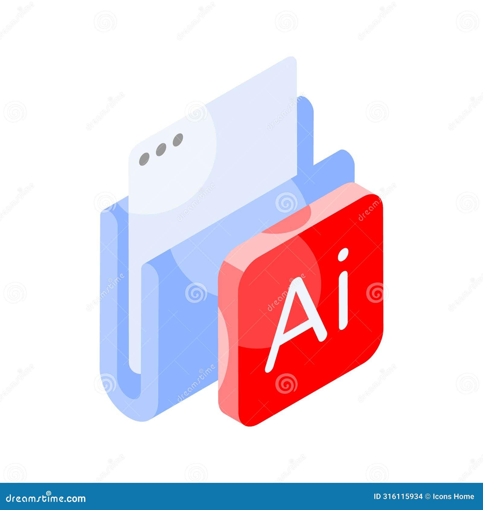 Artificial Intelligence Folder Icon in Isometric Style, Ready To Use Stock Vector - Illustration ...