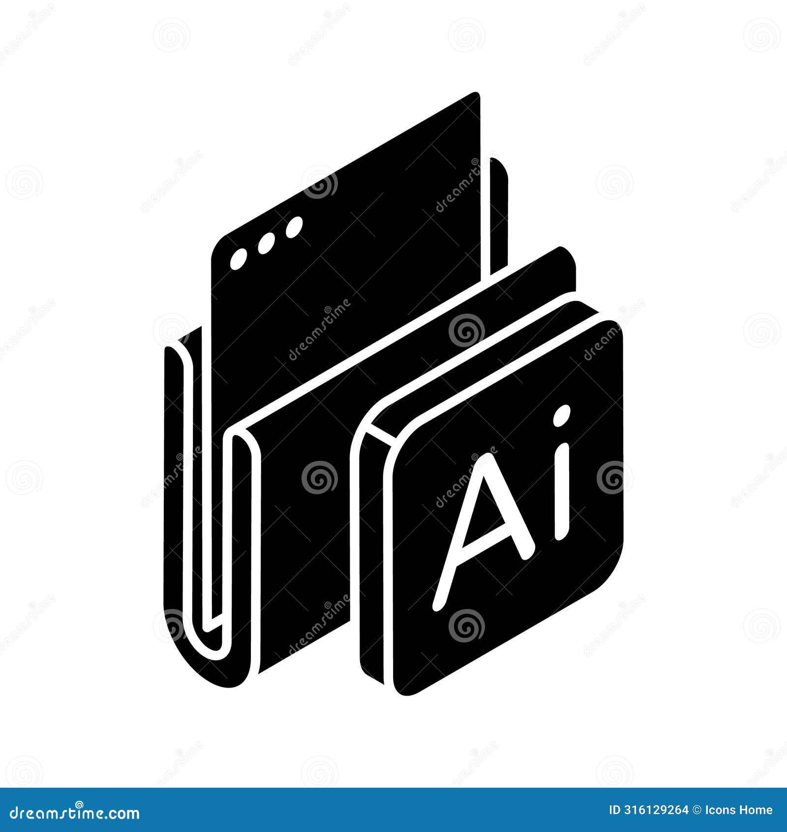 Artificial Intelligence Folder Icon in Isometric Style, Ready To Use ...